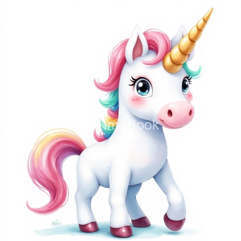 Rainbow Unicorn Clipart, Whimsical Nursery Art (digital Download) - Etsy