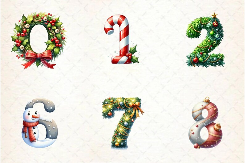 Christmas Alphabet Clipart Bundle | Festive Holiday PNG Letters ...