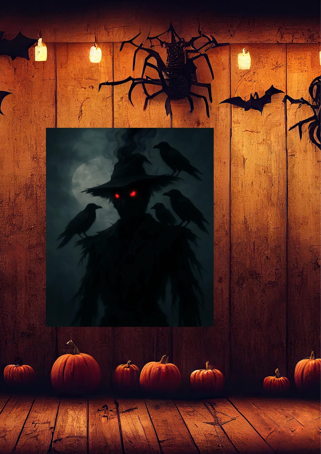 Spooky Scarecrow Poster, Halloween Scarecrow, Creepy Scarecrow ...