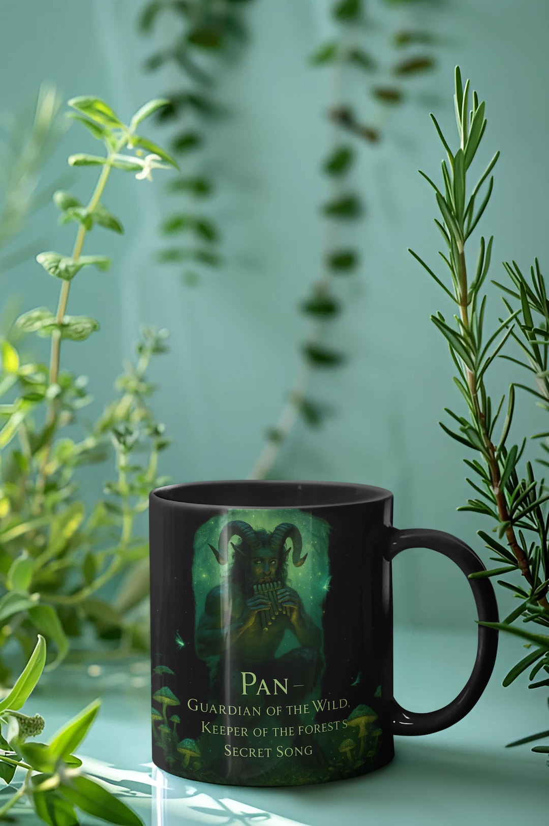 Pan Guardian Mug: Greek Mythology Art, Woodland God Design - Etsy
