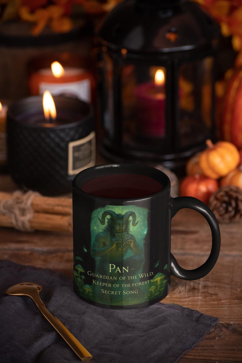 Pan Guardian Mug: Greek Mythology Art, Woodland God Design - Etsy
