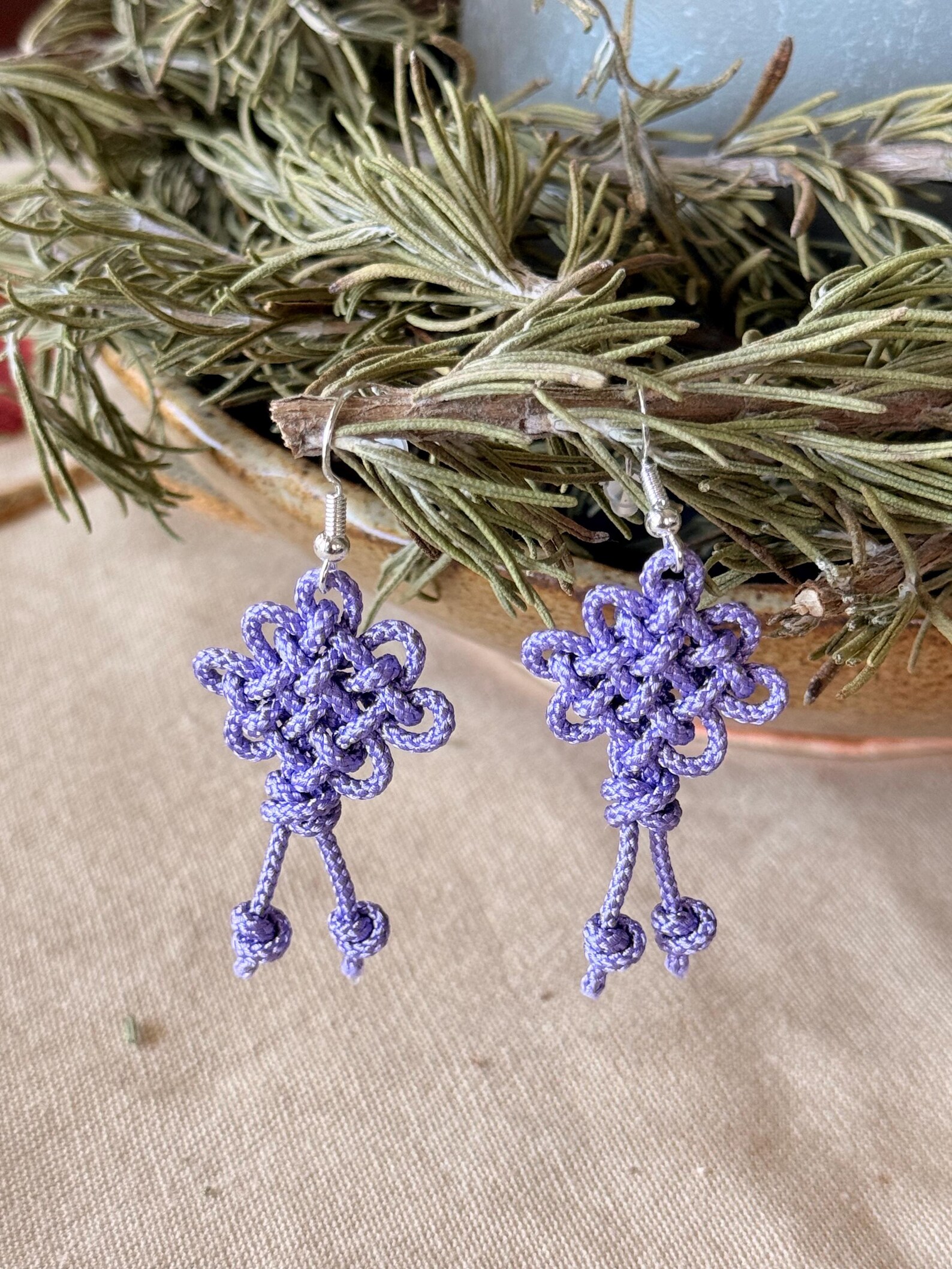 Arirang Borahae Army Korean Knot Earrings With Quality Korean Purple ...