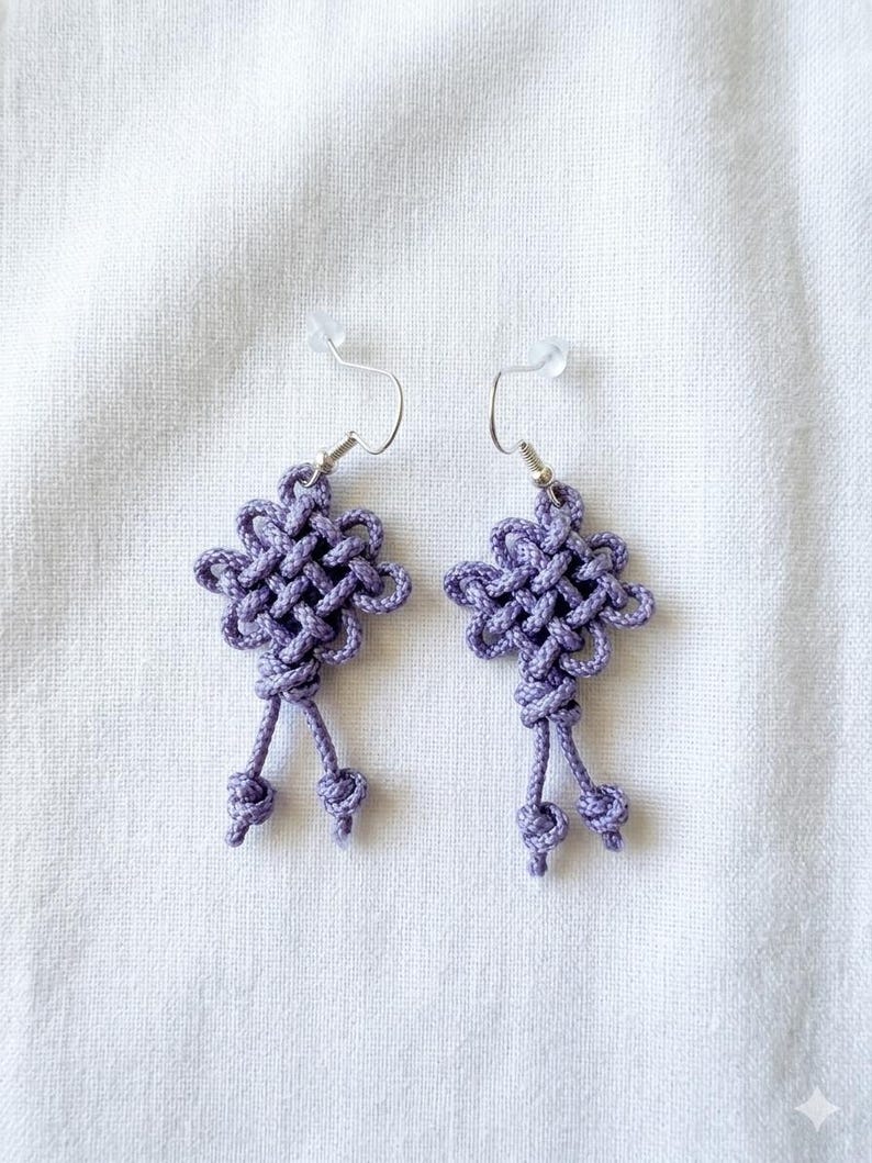 Arirang Borahae Army Korean Knot Earrings With Quality Korean Purple ...
