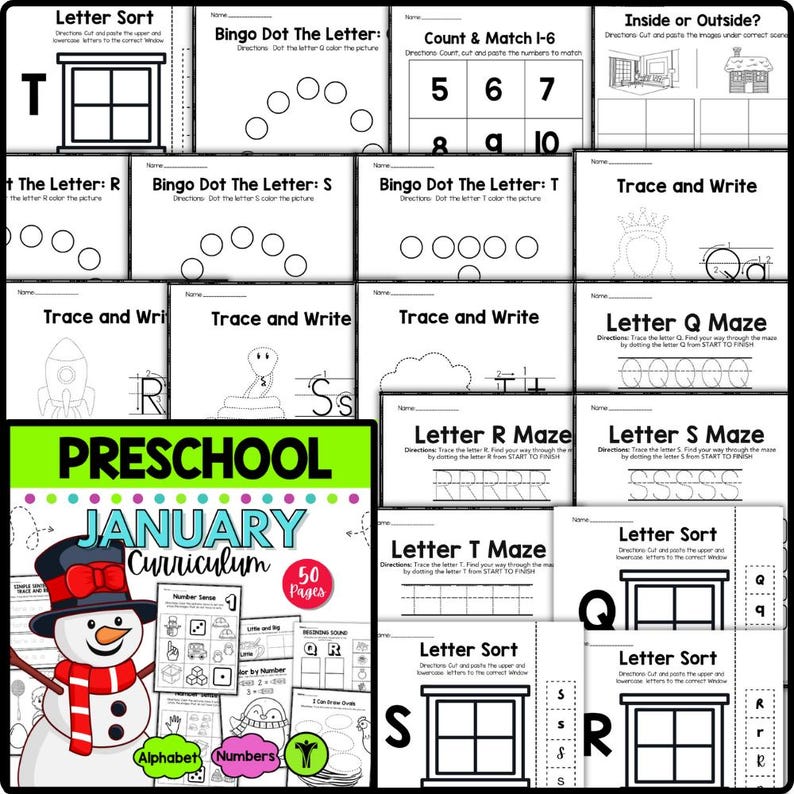 January Preschool Curriculum & Kindergarten Lesson Plans | Toddler ...