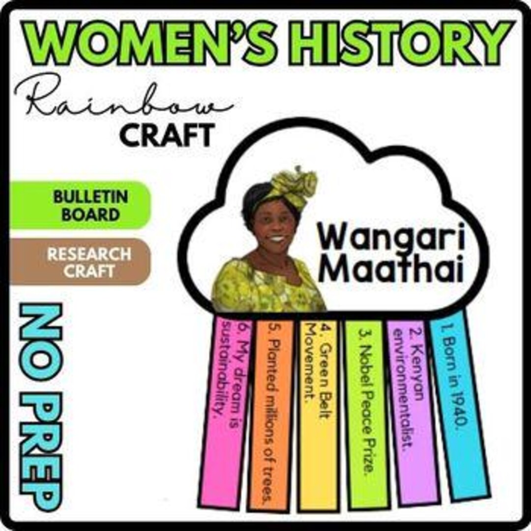 Wangari Maathai Women's History Month - Bulletin Board Craft - March - Etsy