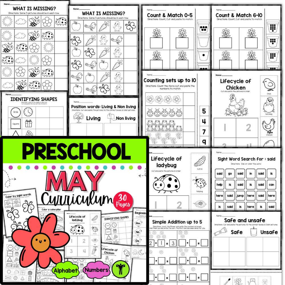 MAY Preschool Curriculum & Kindergarten Lesson Plans | Toddler ...