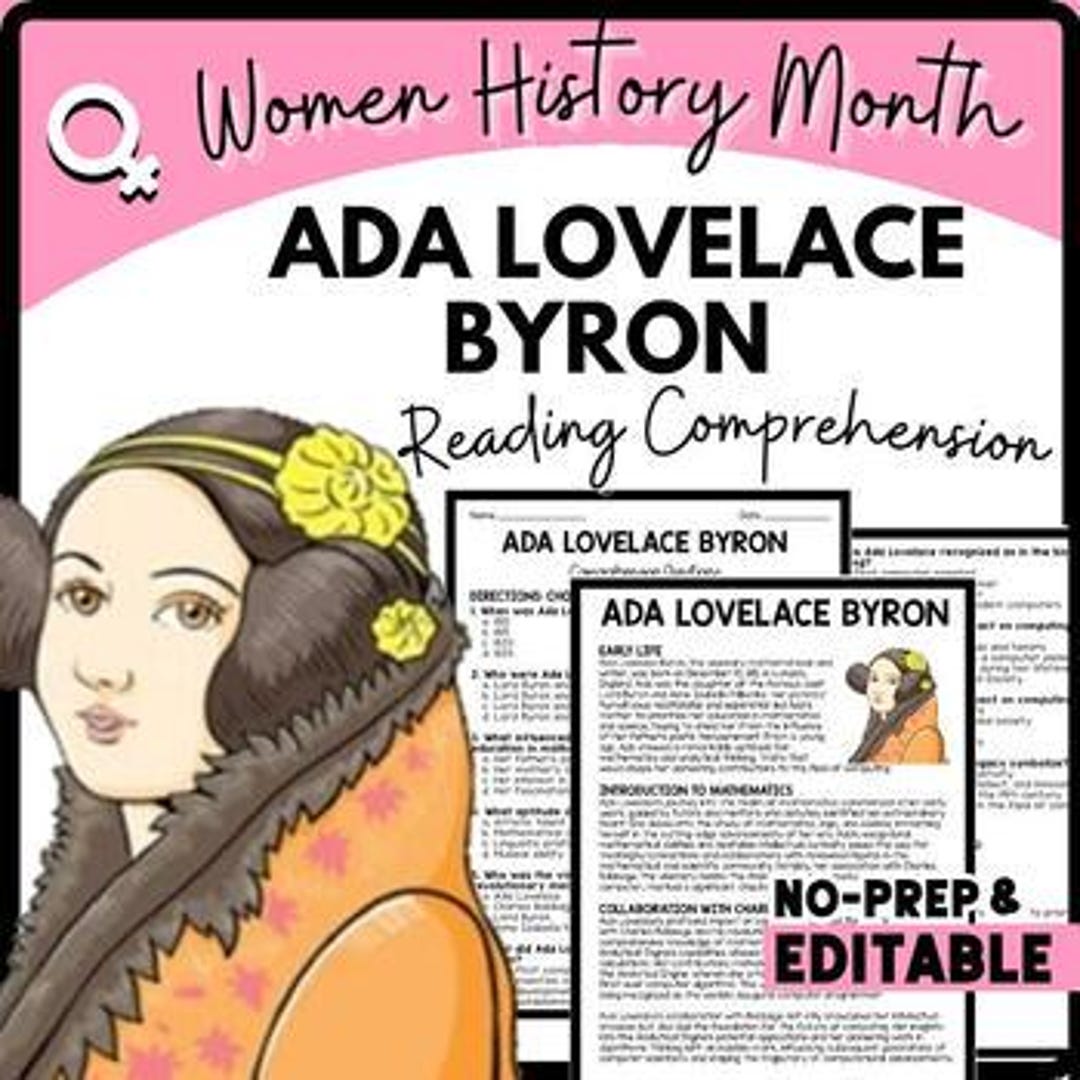 ADA LOVELACE BYRON - Women History Month - Reading Comprehension ...