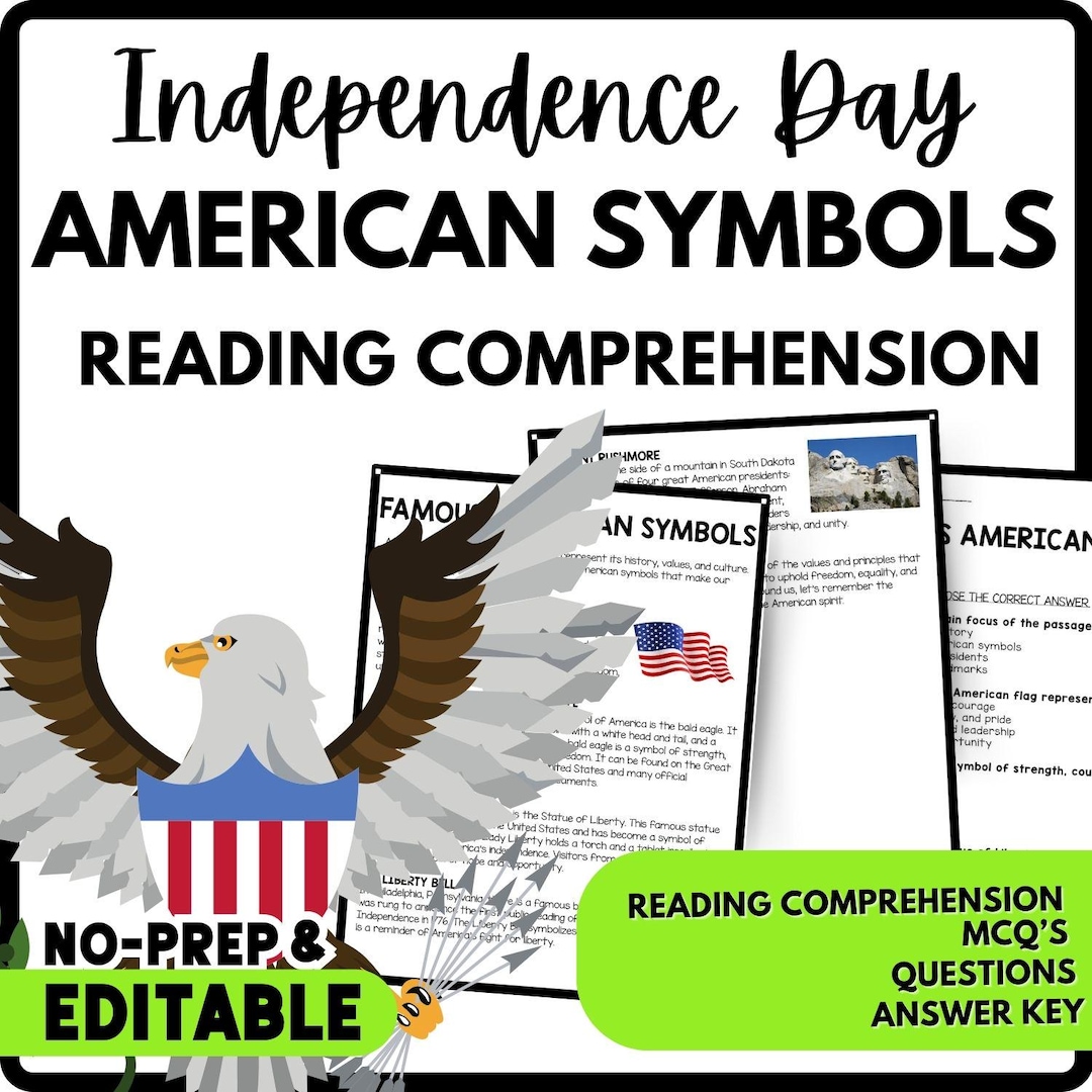 Famous American Symbols Reading Comprehension Worksheet - Etsy