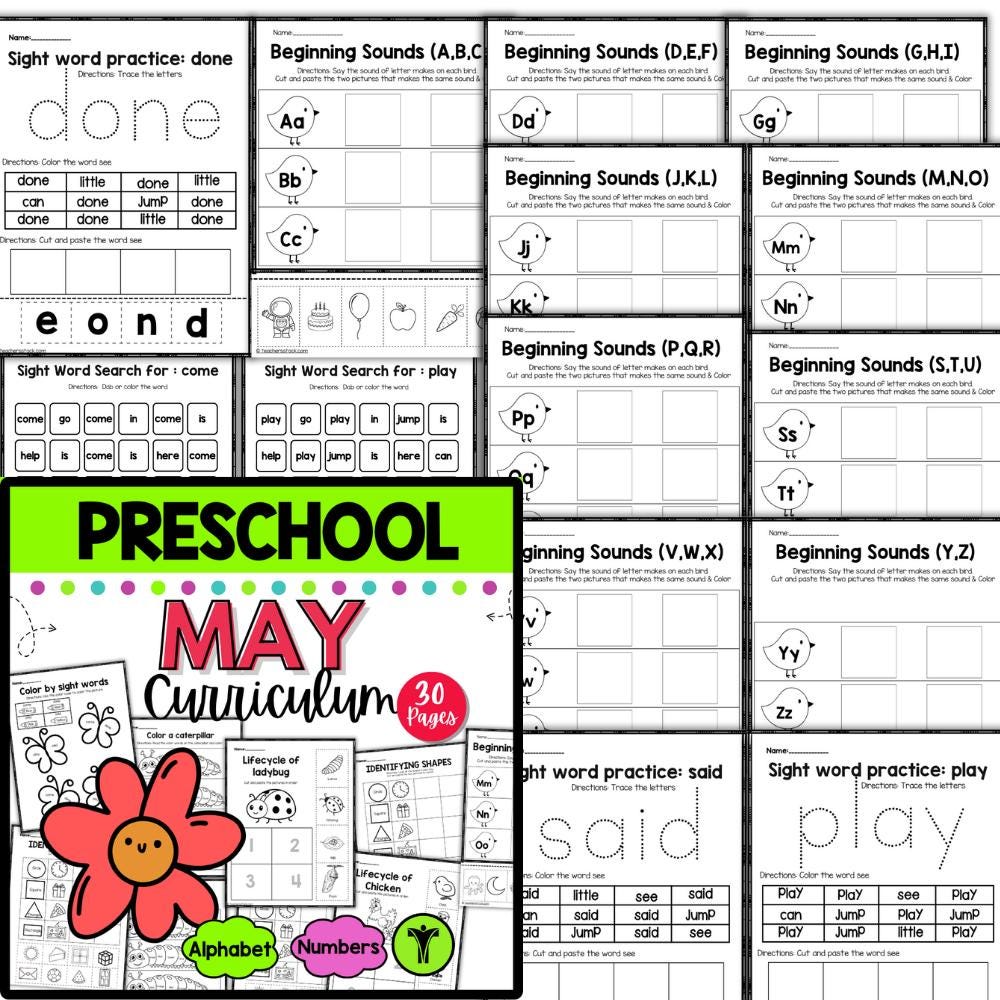 MAY Preschool Curriculum & Kindergarten Lesson Plans | Toddler ...