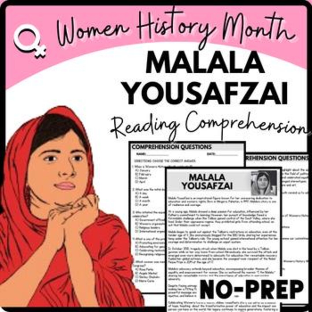 Women's History Month - MALALA YOUSAFZAI - Reading Comprehension ...