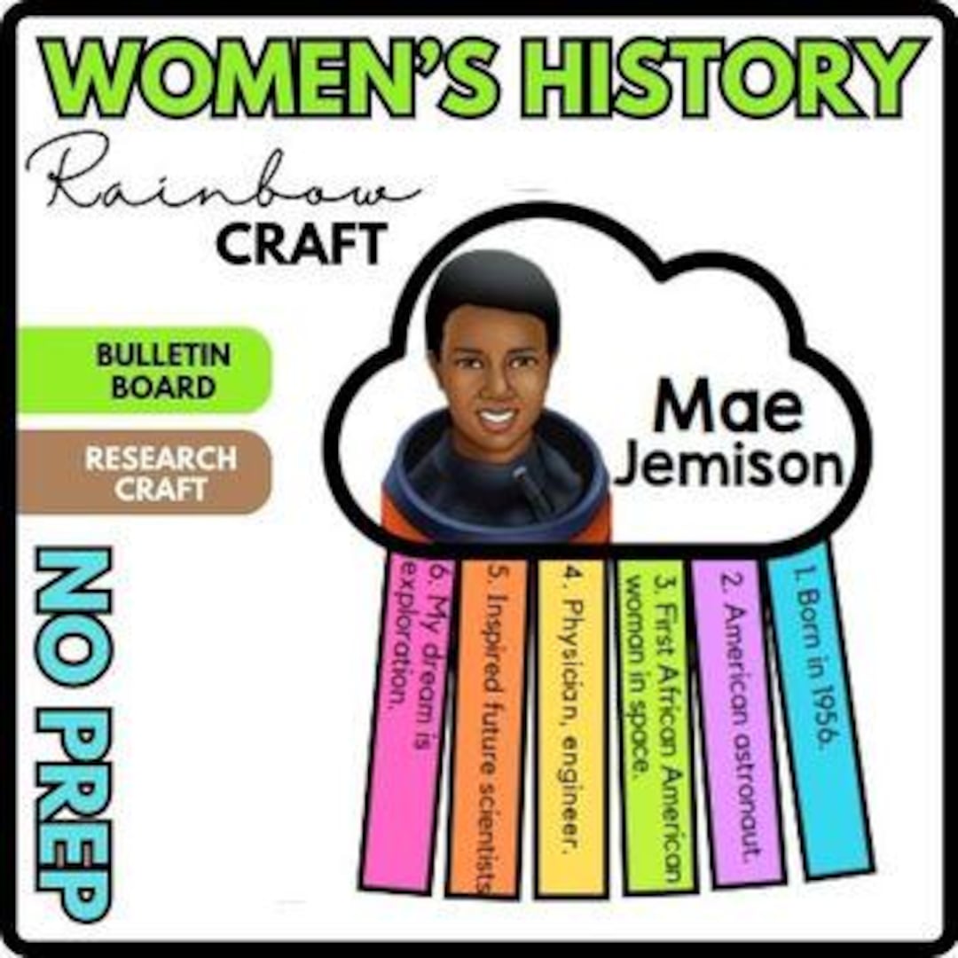 Mae Jemison Women's History Month - Bulletin Board Craft - March - Etsy