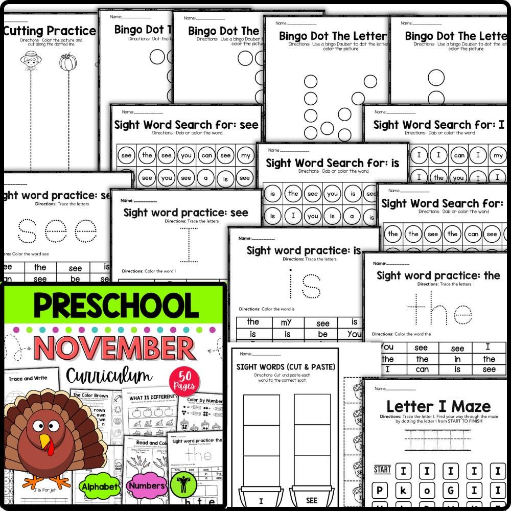 November Preschool Curriculum & Kindergarten Lesson Plans | Toddler ...