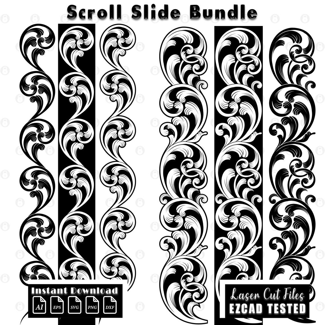 Scroll Laser Engraving Design, Vector Art, Laser Cut Files (digital ...