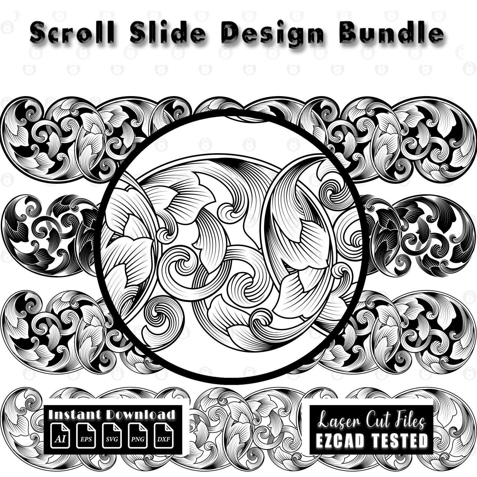 Scroll Bundle | Custom Scroll Slide Laser Engraving Design, Scroll ...