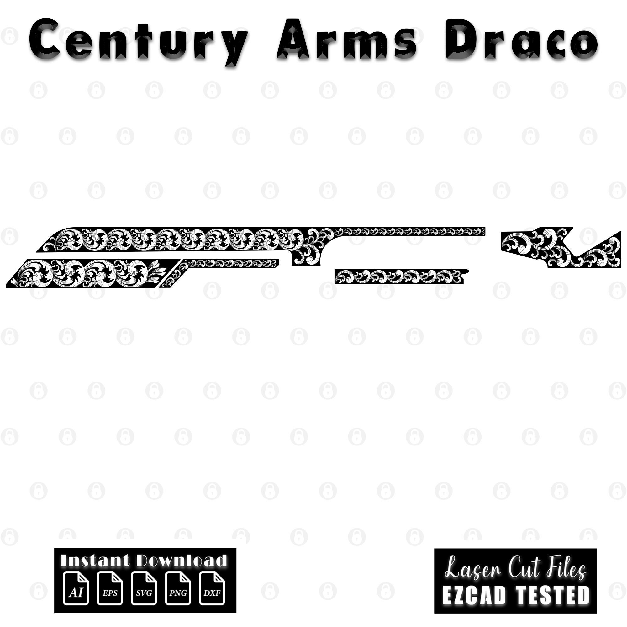 Century Arms Draco Scrollwork Laser Engraving Design File | Laser Cut ...