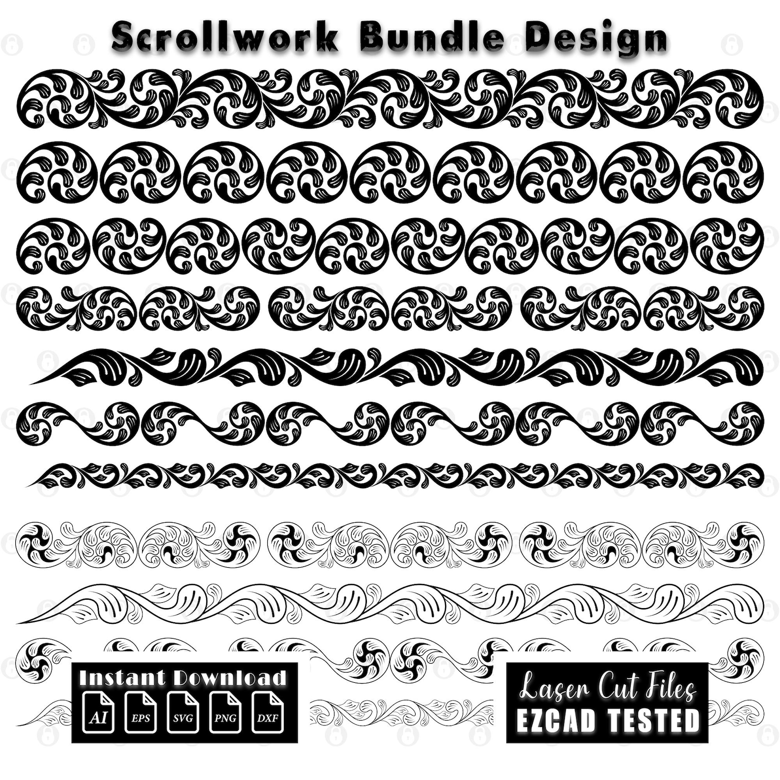 Custom Scroll Slide Bundle Scrollwork Laser Engraving File, Scroll ...