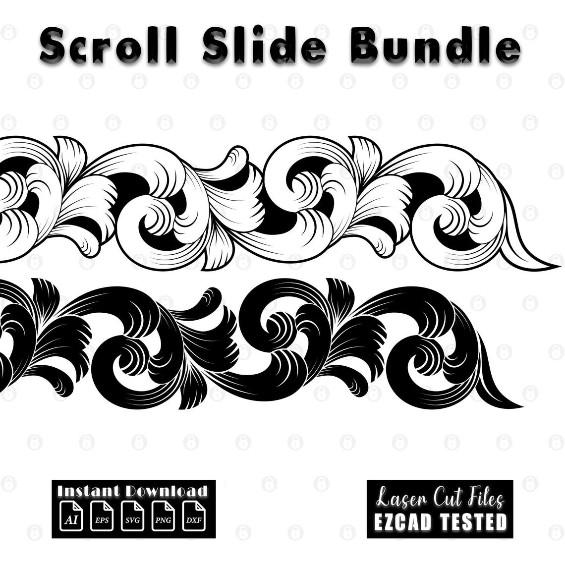Scrollwork Design File, Laser Cut Vector Bundle (digital Download) - Etsy