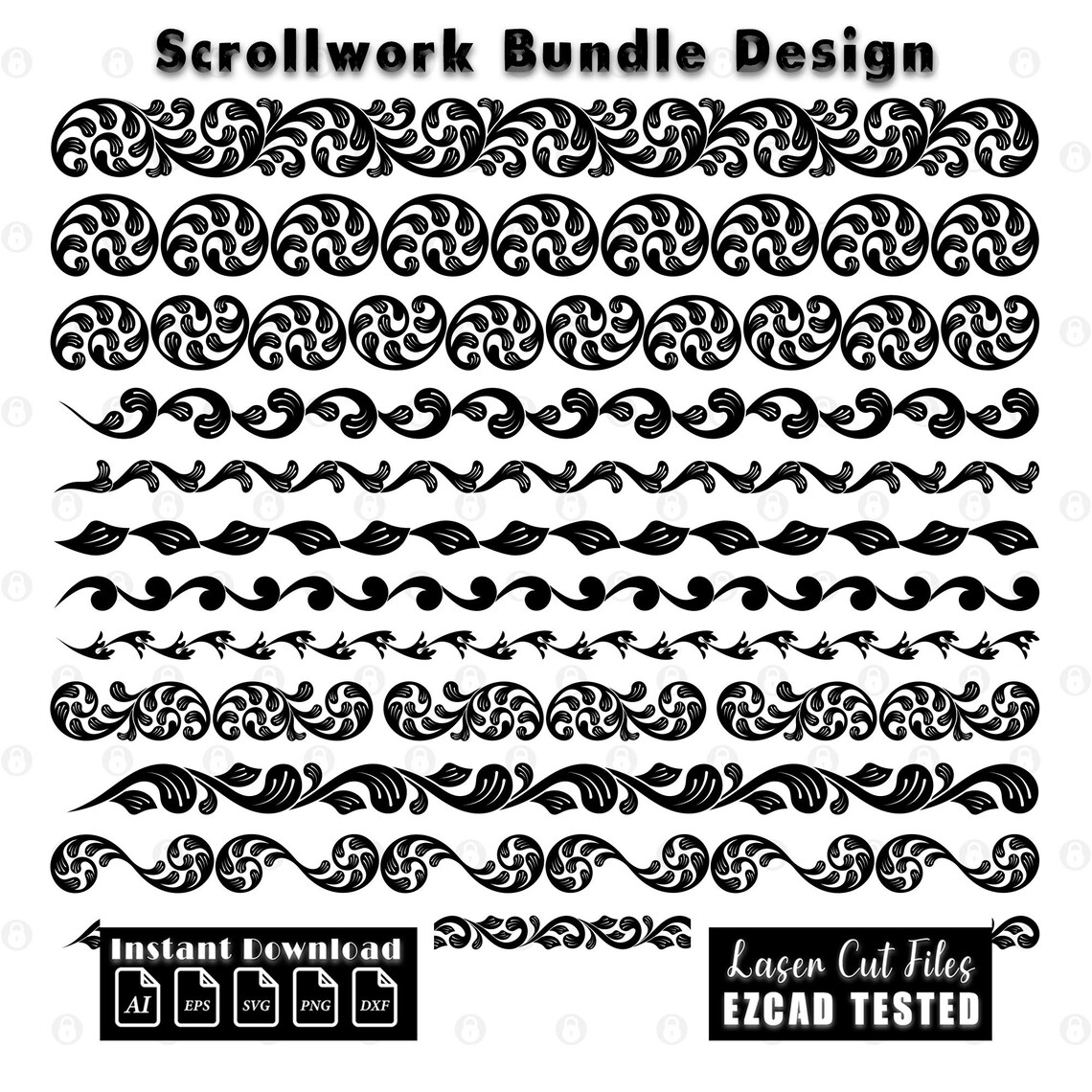 Custom Scroll Slide Bundle Scrollwork Laser Engraving File, Scroll ...