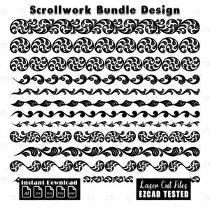 Custom Scroll Slide Bundle Scrollwork Laser Engraving File, Scroll ...