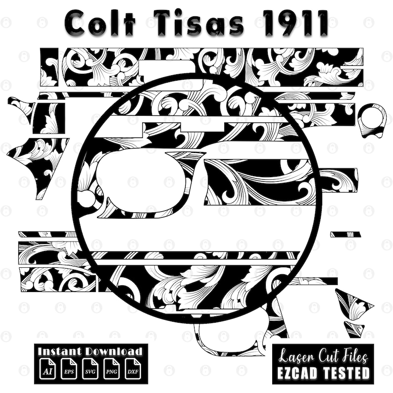 Tisas Colt 1911 Scrollwork Laser Engraving Design | Custom Scroll ...
