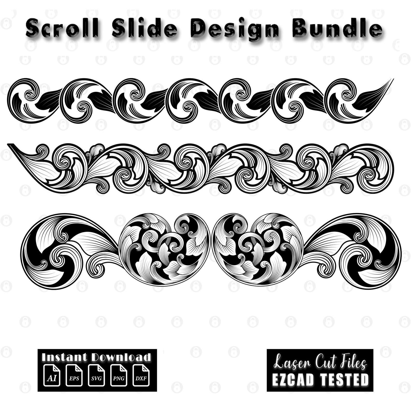 Scroll Bundle | Custom Scroll Slide Laser Engraving Design, Scroll ...