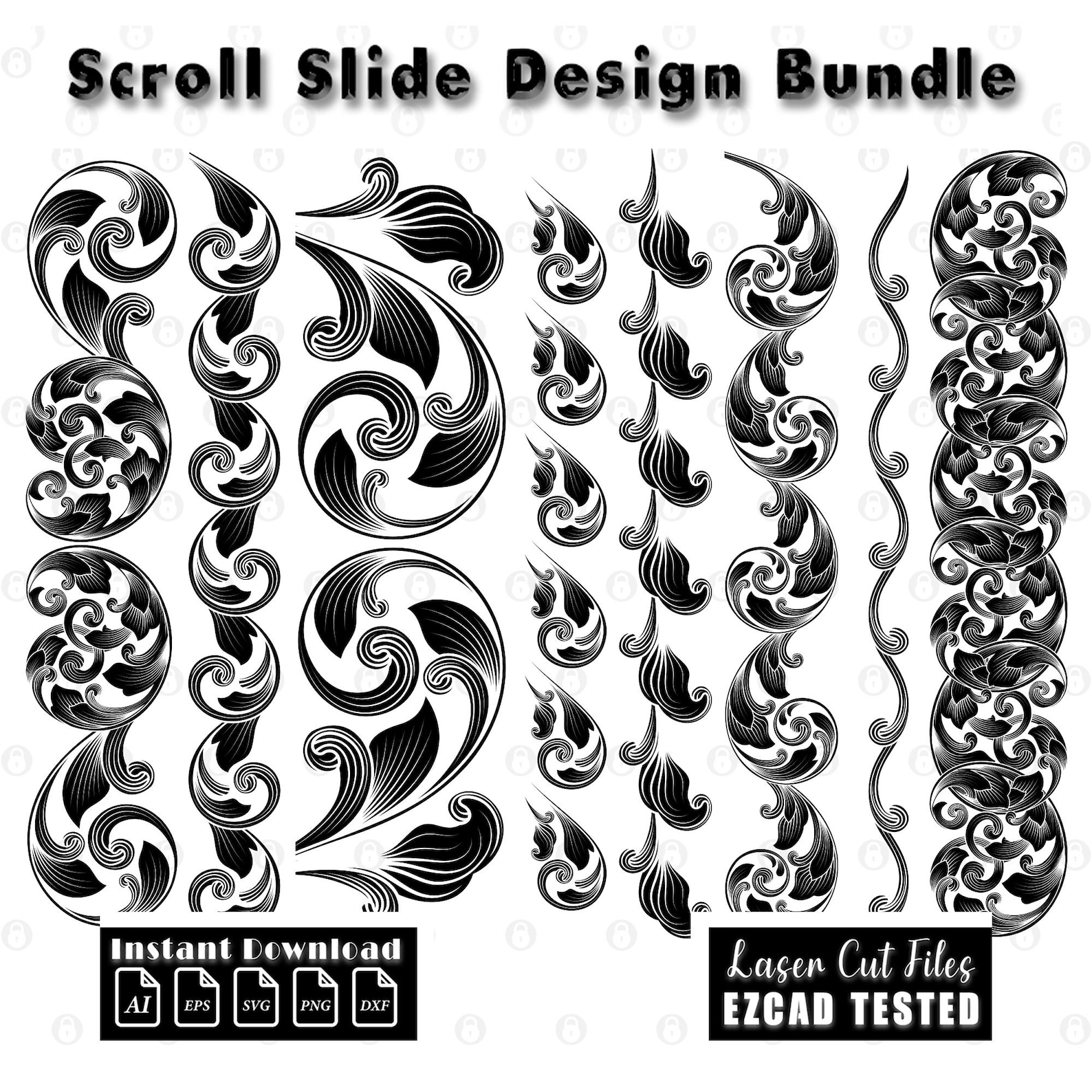 Scroll Bundle | Custom Scroll Slide Laser Engraving Design, Scroll ...