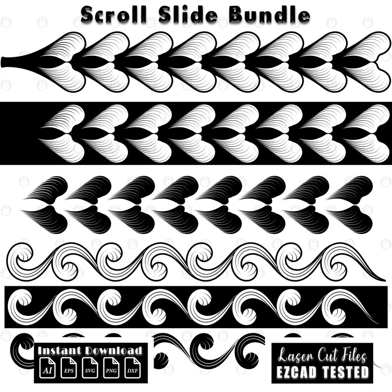 Scroll Laser Engraving Design, Vector Art, Laser Cut Files (digital ...