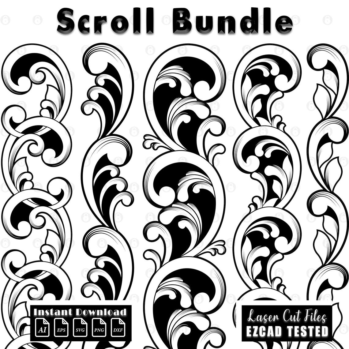 Custom Scroll Slide Bundle, Scrollwork Laser Engraving Files, Ezcad ...