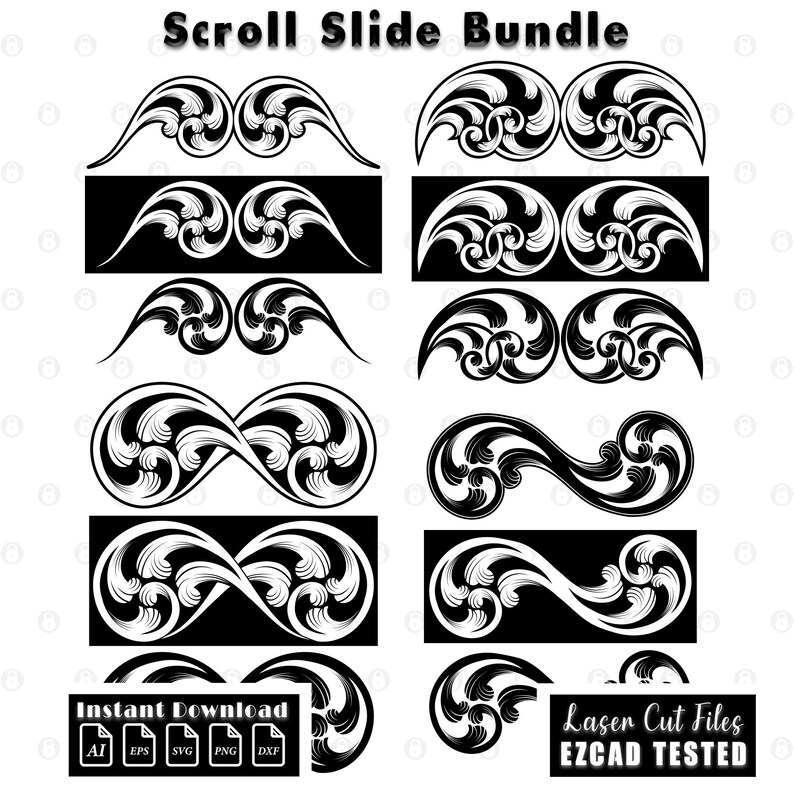 Scroll Laser Engraving Design, Vector Art, Laser Cut Files (digital ...