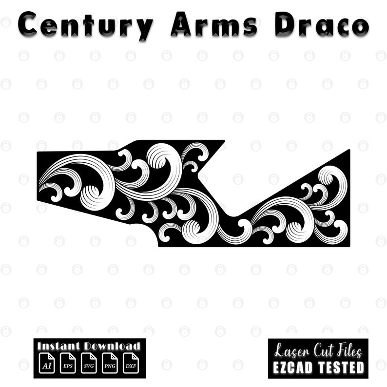 Century Arms Draco Scrollwork Laser Engraving Design File | Laser Cut ...