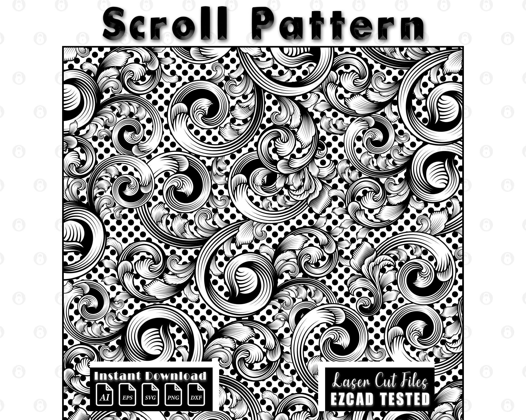 Custom Scrollwork Pattern, Laser Engraving Design, Scroll Pattern SVG ...