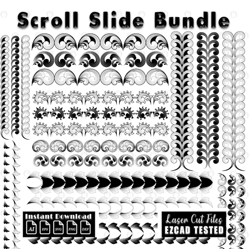 Laser Engraving Scroll Design Bundle, Vector Files (digital Download ...