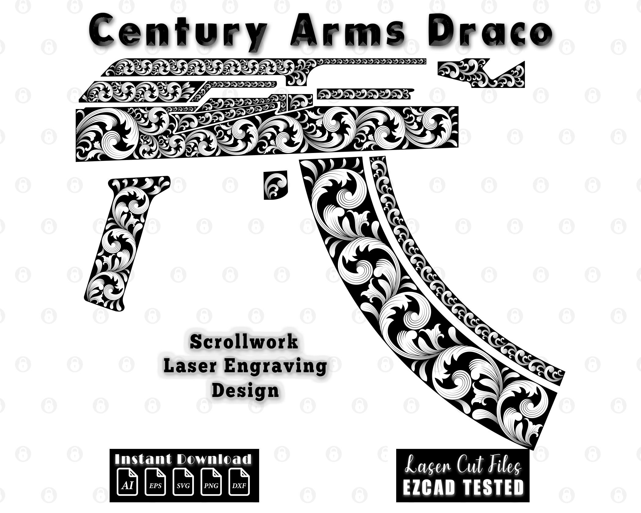Century Arms Draco Scrollwork Laser Engraving Design File | Laser Cut ...
