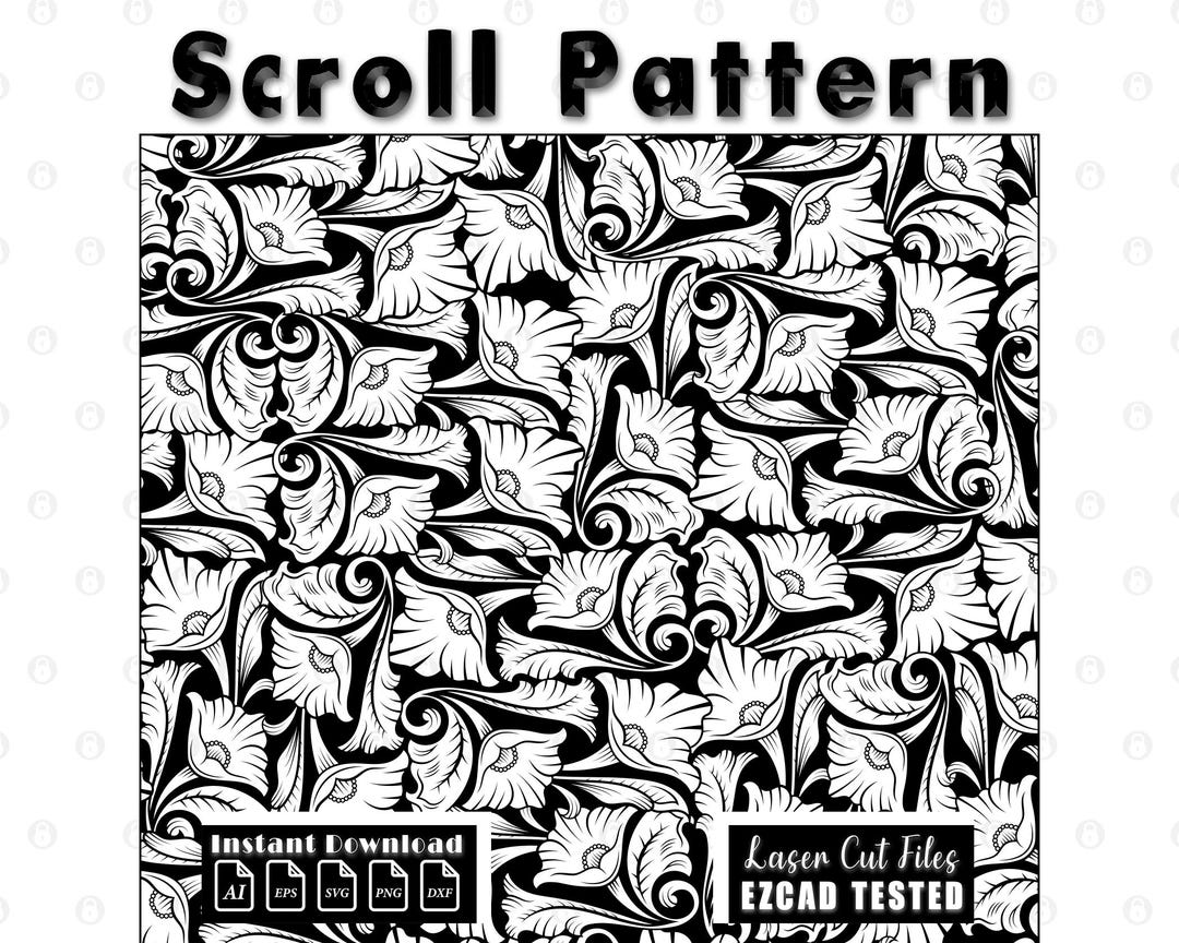 Ornamental Scroll Engraving Pattern | Vector Filigree Design (digital ...