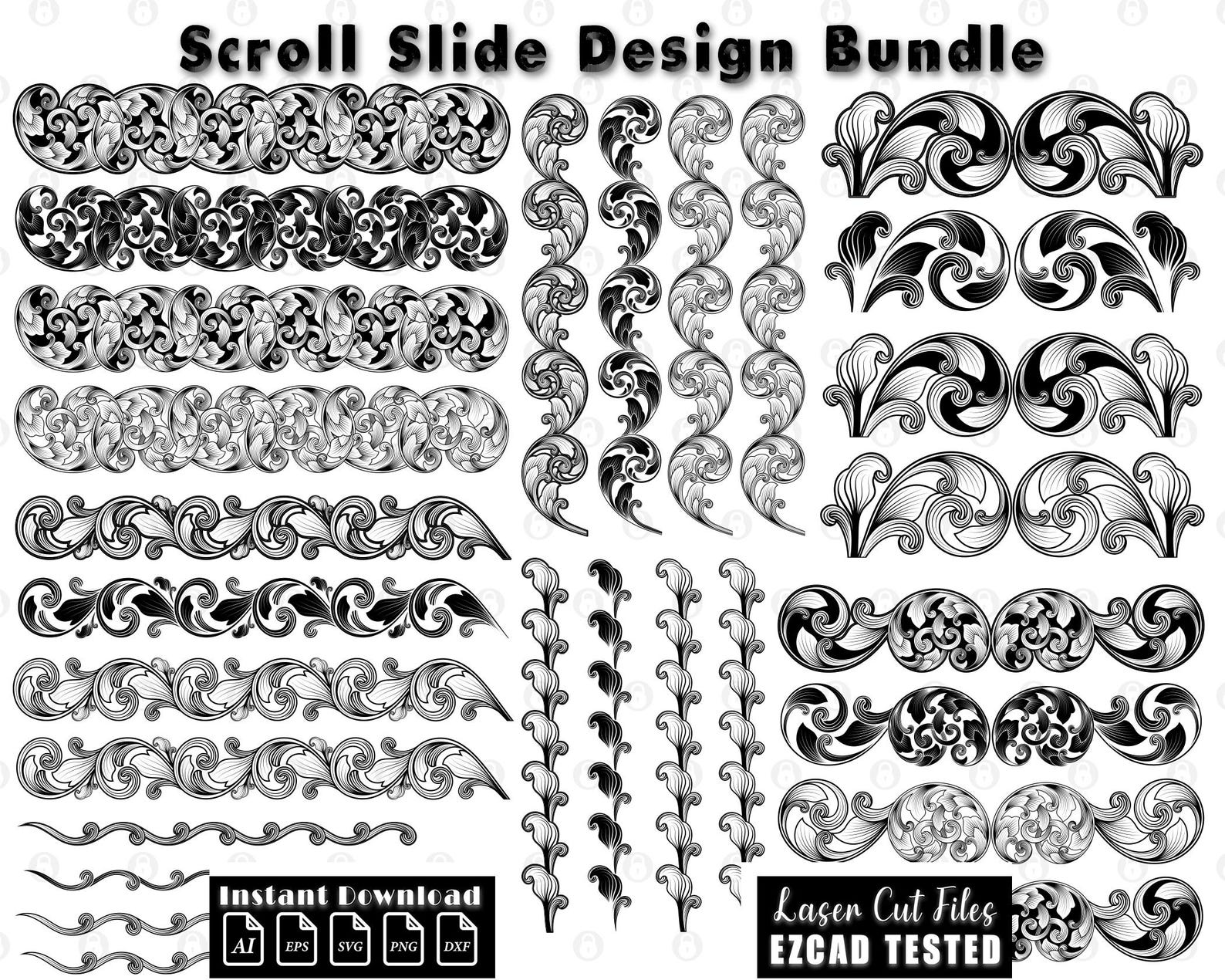 Scroll Bundle | Custom Scroll Slide Laser Engraving Design, Scroll ...