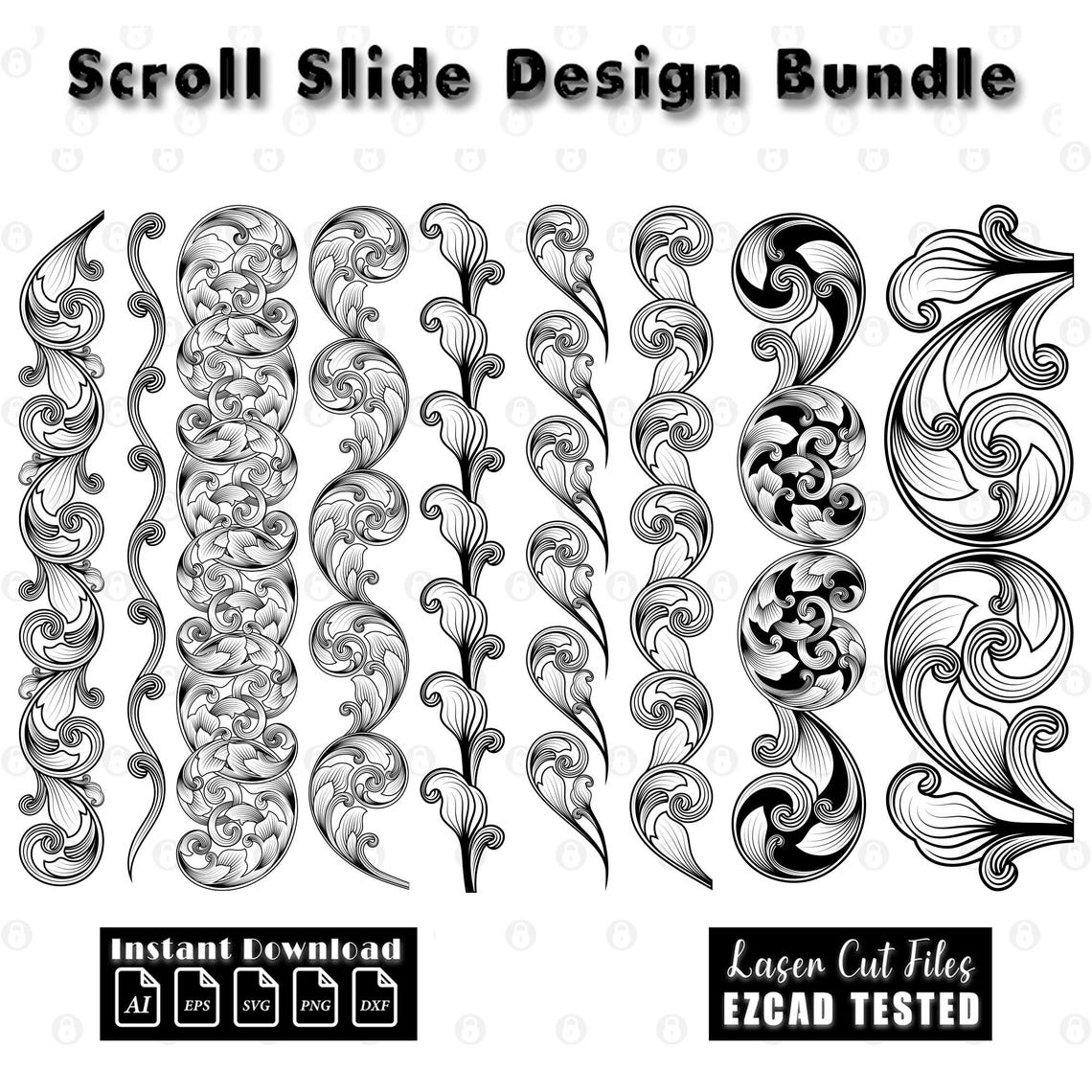 Scroll Bundle | Custom Scroll Slide Laser Engraving Design, Scroll ...