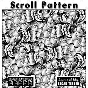 Laser Engraving Scrollwork Pattern: SVG DXF PNG Files (digital Download ...
