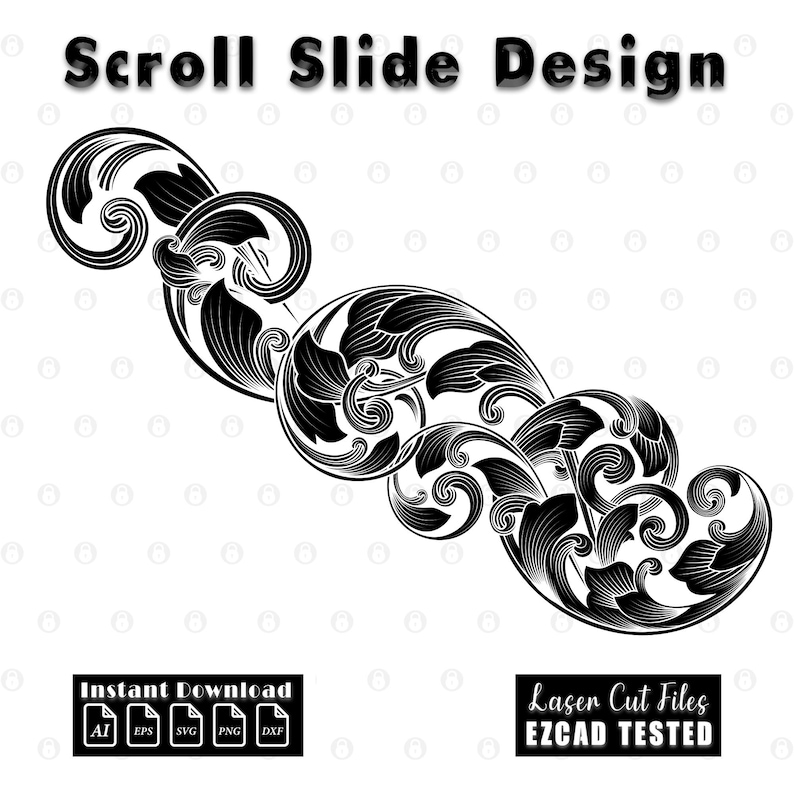 Custom Scrollwork Laser Engraving Design | Filigree Design SVG | Scroll ...