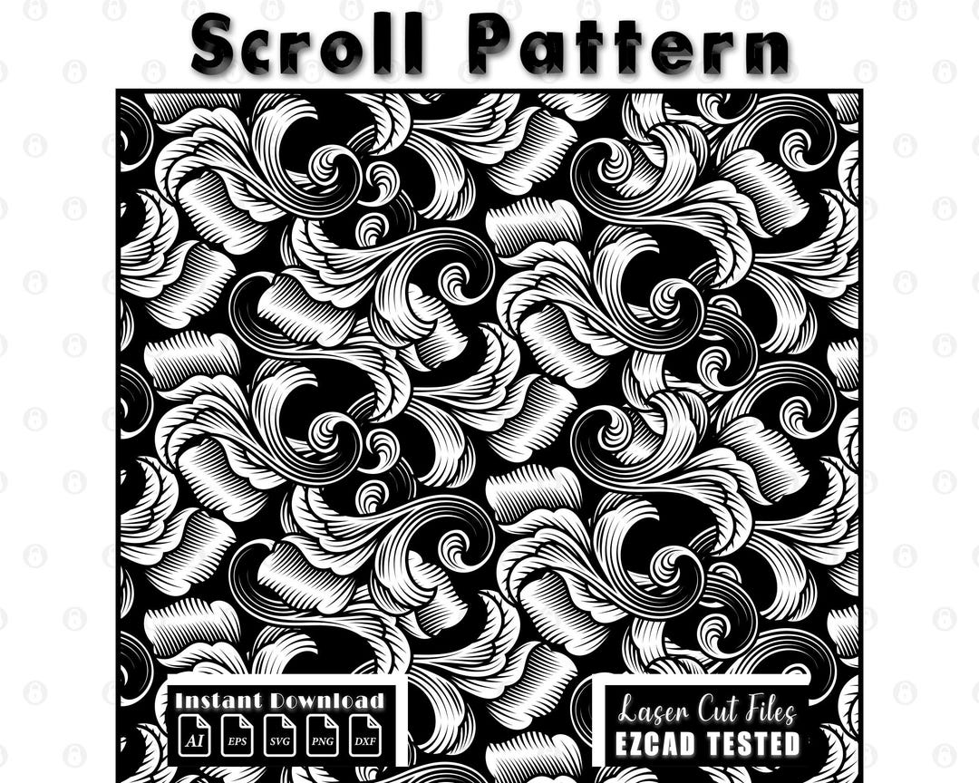 Laser Engraving Scrollwork Pattern, Vector Cut Files (digital Download ...