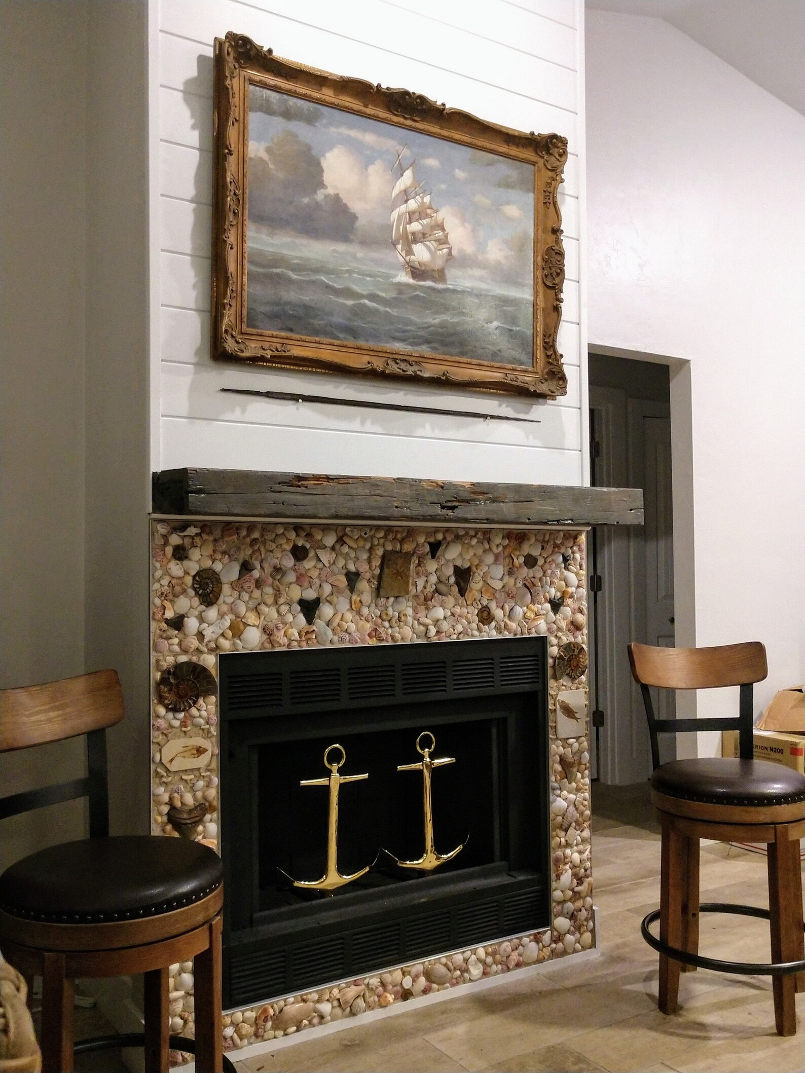 Coastal Decor Shell Tiles Fireplace Tiles Sea Shells | Etsy