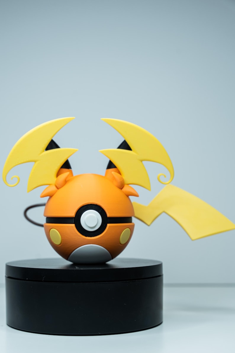 3D Printed Raichu Pokeball | Anime Gamer Desk Decor - Etsy
