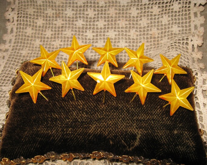 25 Gold Star Pins/ Christmas Star Hat or Lapel Pins/ Reward Star Pins ...
