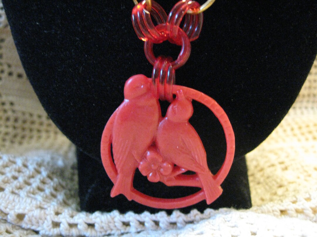 Vintage Red Celluloid Links Necklace/fun Light Weight Summer Jewelry ...
