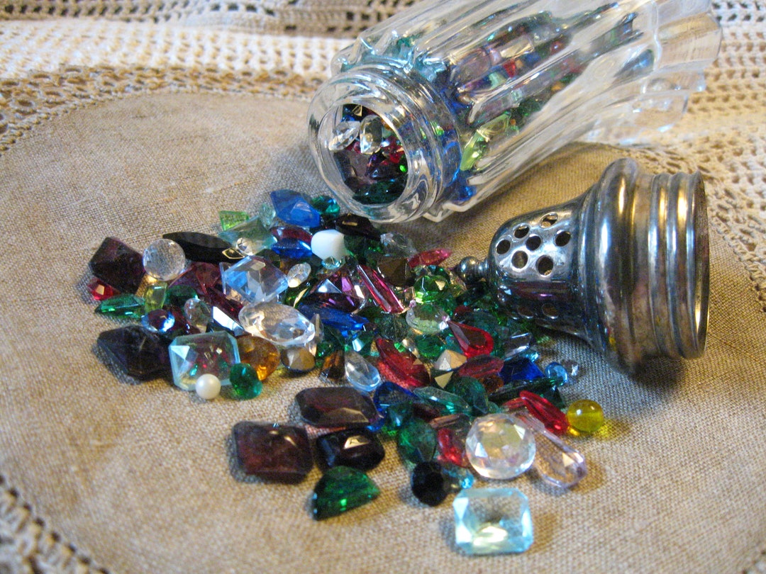 Vintage Sugar Shaker Filled With Glass Unfoiled Rhinestones/ Large ...