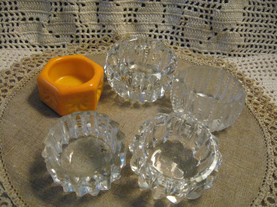 5 Vintage Cut Glass Salt Dishes/ Vintage Salts/ Tiny Salt Bowls ...