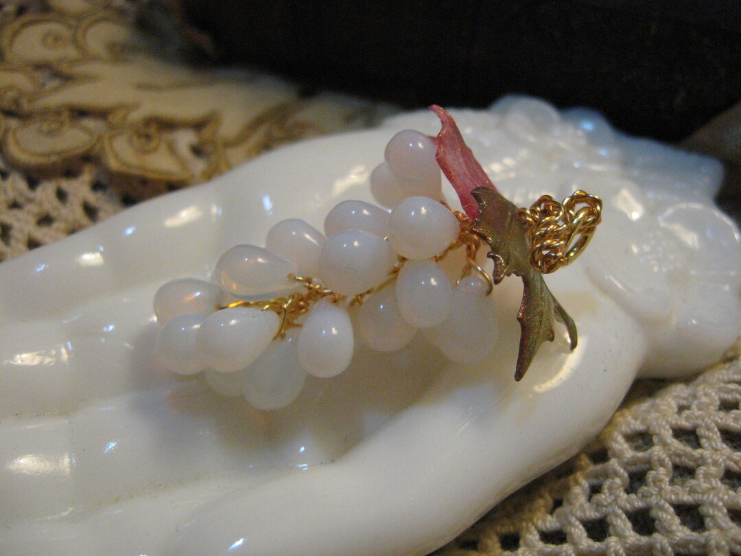Miniature Bunch of Grapes/ Opal Glass Beads/ Little Grapes Cluster ...