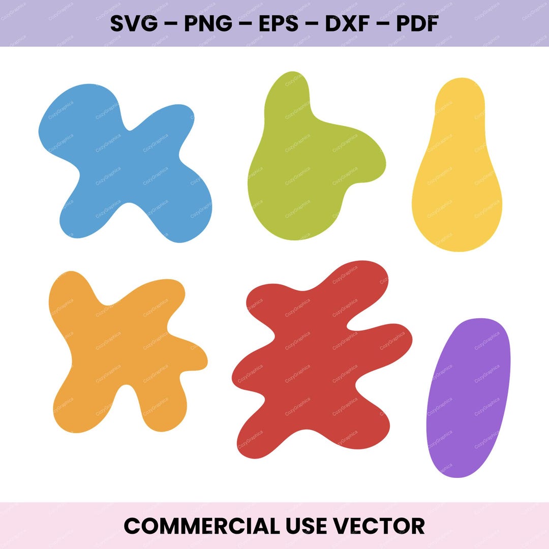 Abstract Blobs Shapes SVG: Modern Art Cut Files for Cricut, Silhouette ...