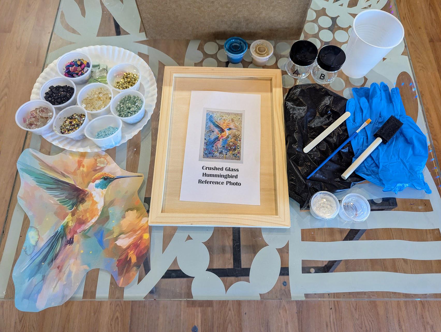 Crushed Glass DIY Make It Yourself Art Kit Panel Hummingbird - Etsy