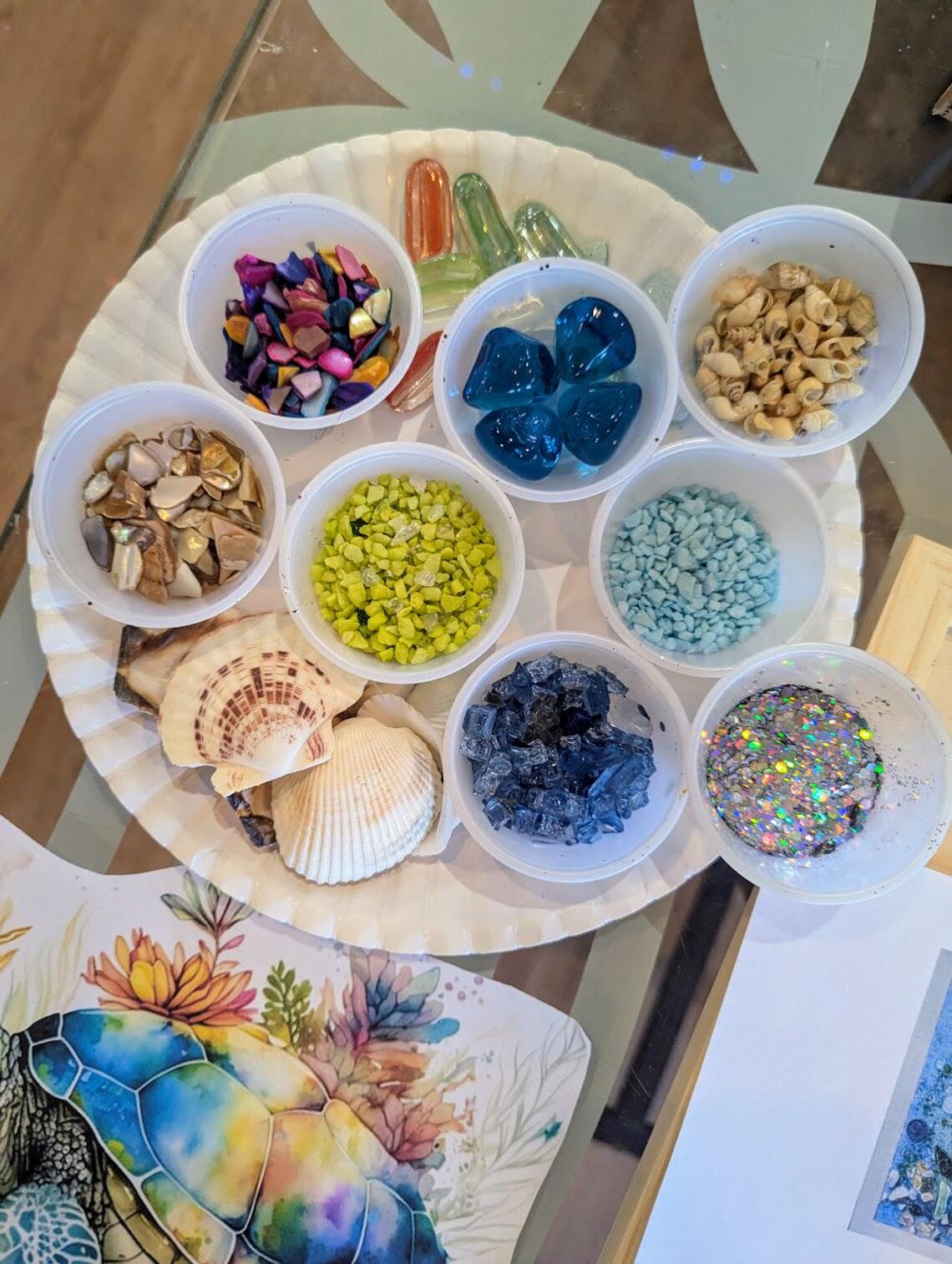 Crushed Glass DIY Make It Yourself Art Kit Panel Rainbow Palm - Etsy