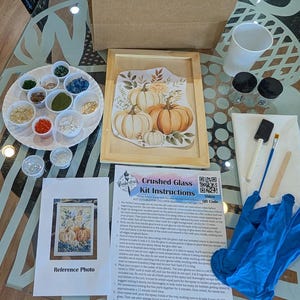Crushed Glass DIY Make It Yourself Art Kit Panel Fall Pumpkin Trio - Etsy